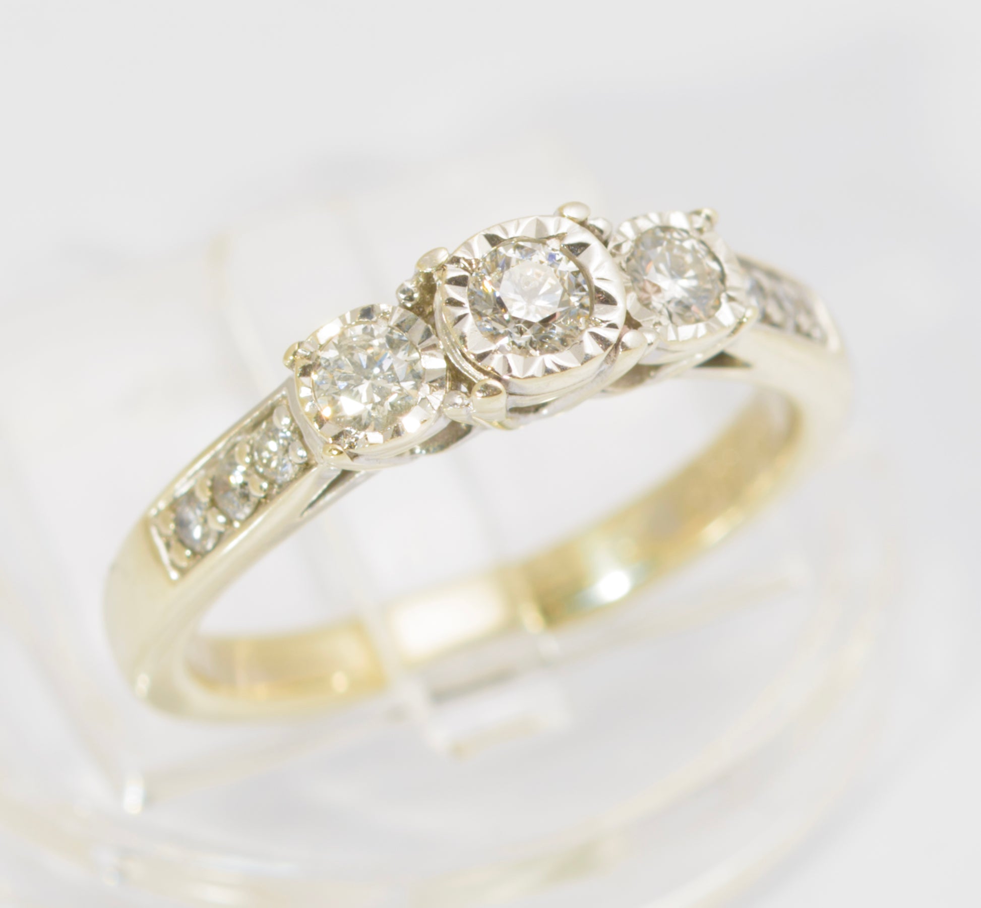 Vintage 9ct Gold & 0.33TCW Natural Diamond Engagement Ring Hallmarked ...