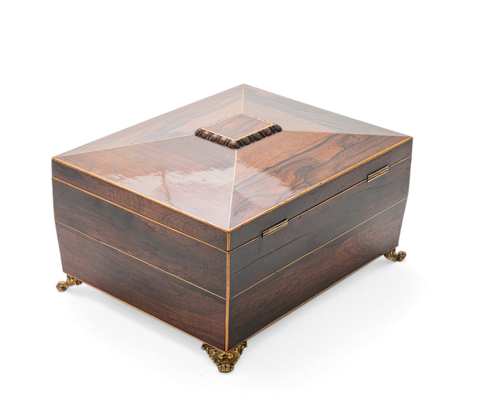 Antique Georgian Regency Rosewood & Box Wood Strung Work or Table Box ...